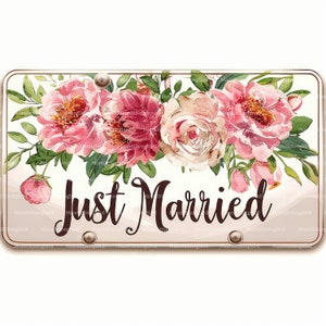 10 Just Married License Plates Clipart, Digital Download, Printable ...