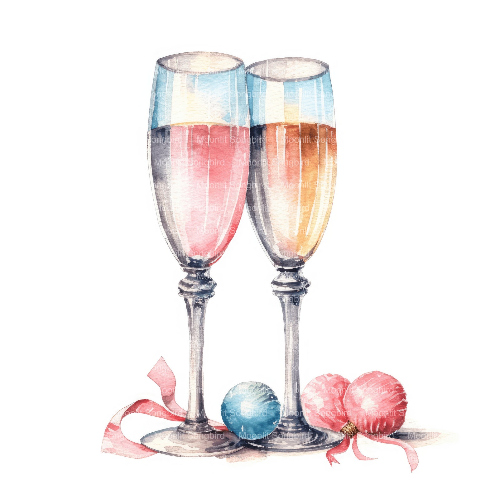 10 Festive Mimosa Cocktail Clipart, Digital Download, Printable ...