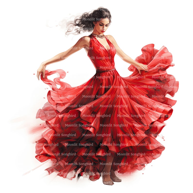 14 Spanish Flamenco Dancer Clipart, Digital Download, Printable ...