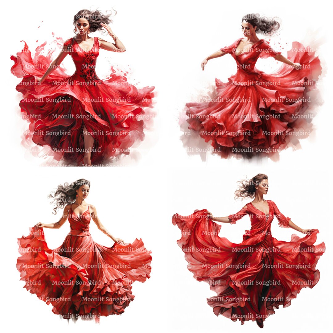 14 Spanish Flamenco Dancer Clipart, Digital Download, Printable ...