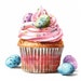 11 Easter Cupcakes Clipart, Digital Download, Printable Watercolor ...