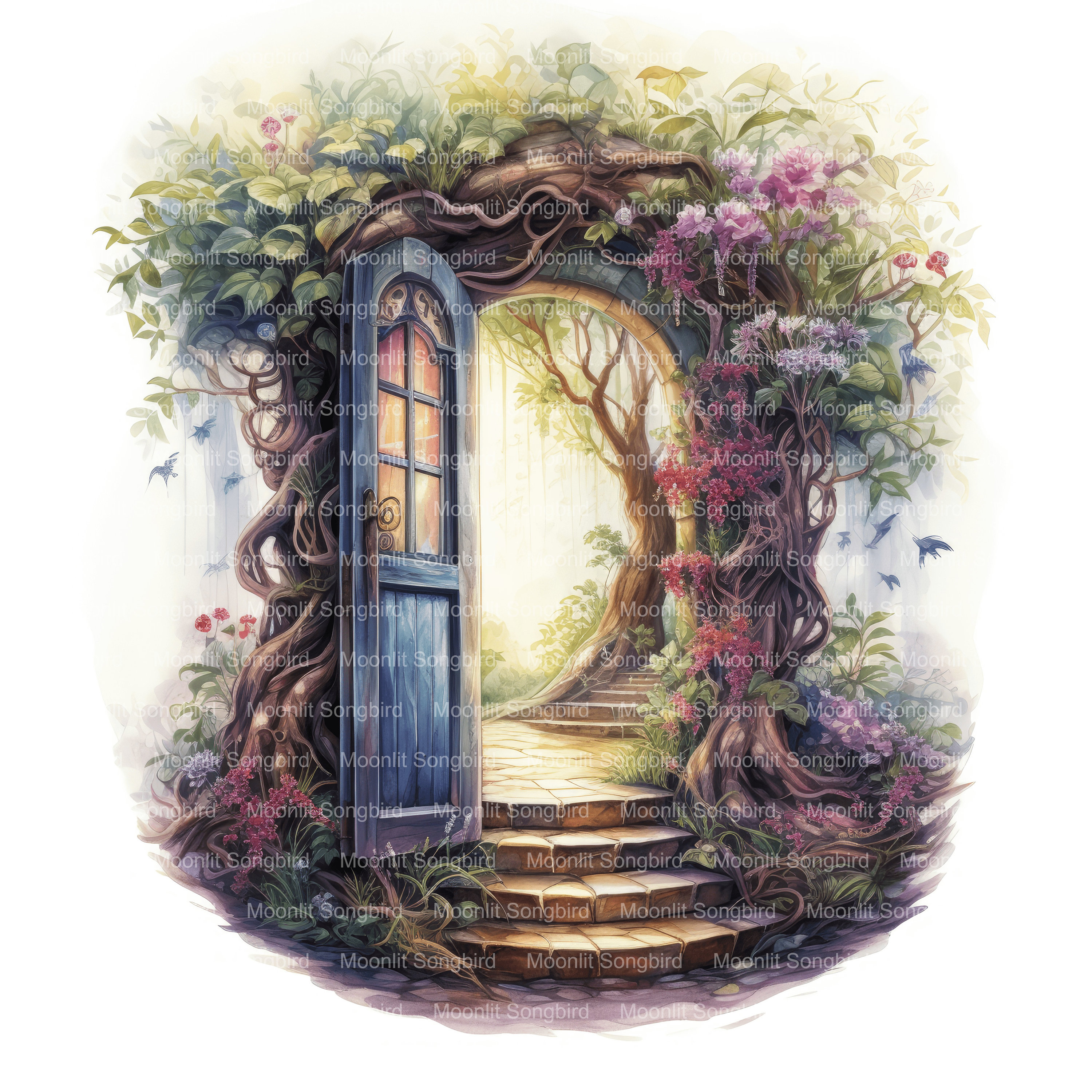 11 Magical Fairy Doors Clipart, Digital Download, Printable Watercolor ...