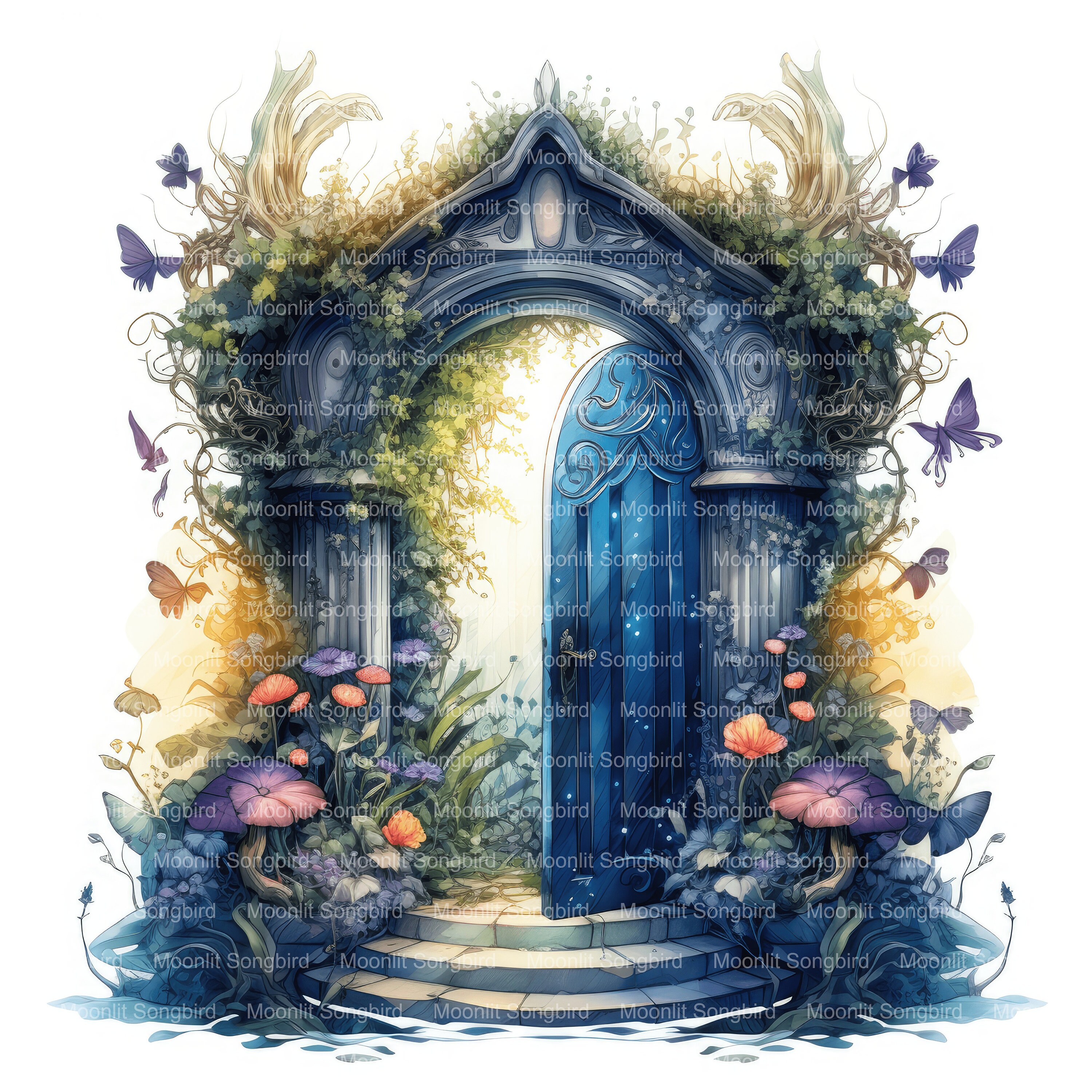 11 Magical Fairy Doors Clipart, Digital Download, Printable Watercolor ...