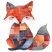 16 Patchwork Fox Clipart, Digital Download, Printable Watercolor ...