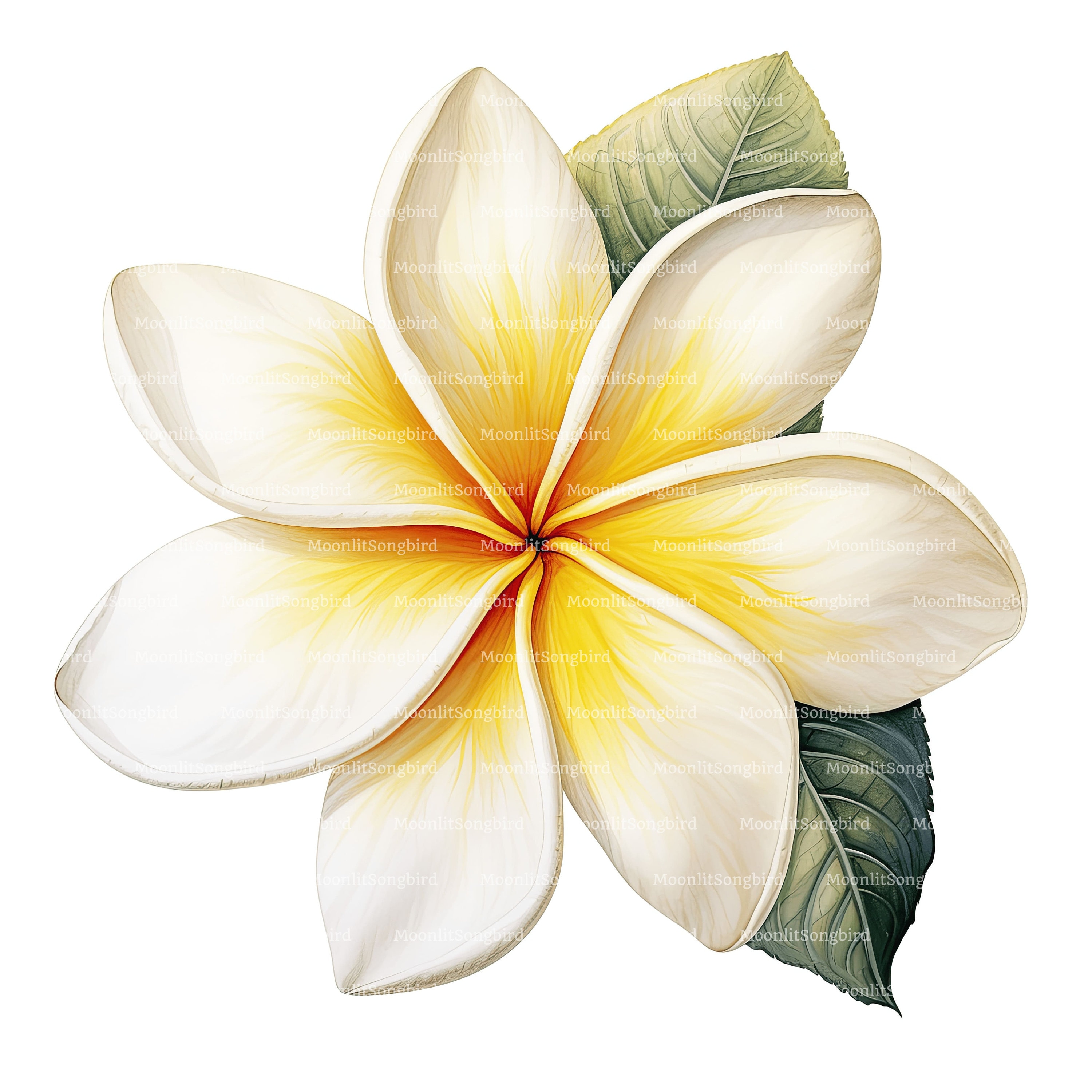 12 Frangipani Flowers Clipart, Digital Download, Printable Watercolor ...