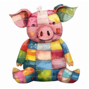 10 Patchwork Pig Clipart (images Only!) Digital Download, Printable ...