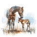 10 Mother Horse and Foal Clipart, Digital Download, Printable ...