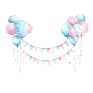 10 Gender Reveal Clipart, Digital Download, Printable Watercolor Baby ...