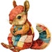 10 Patchwork Squirrel Clipart, Digital Download, Printable Watercolor ...