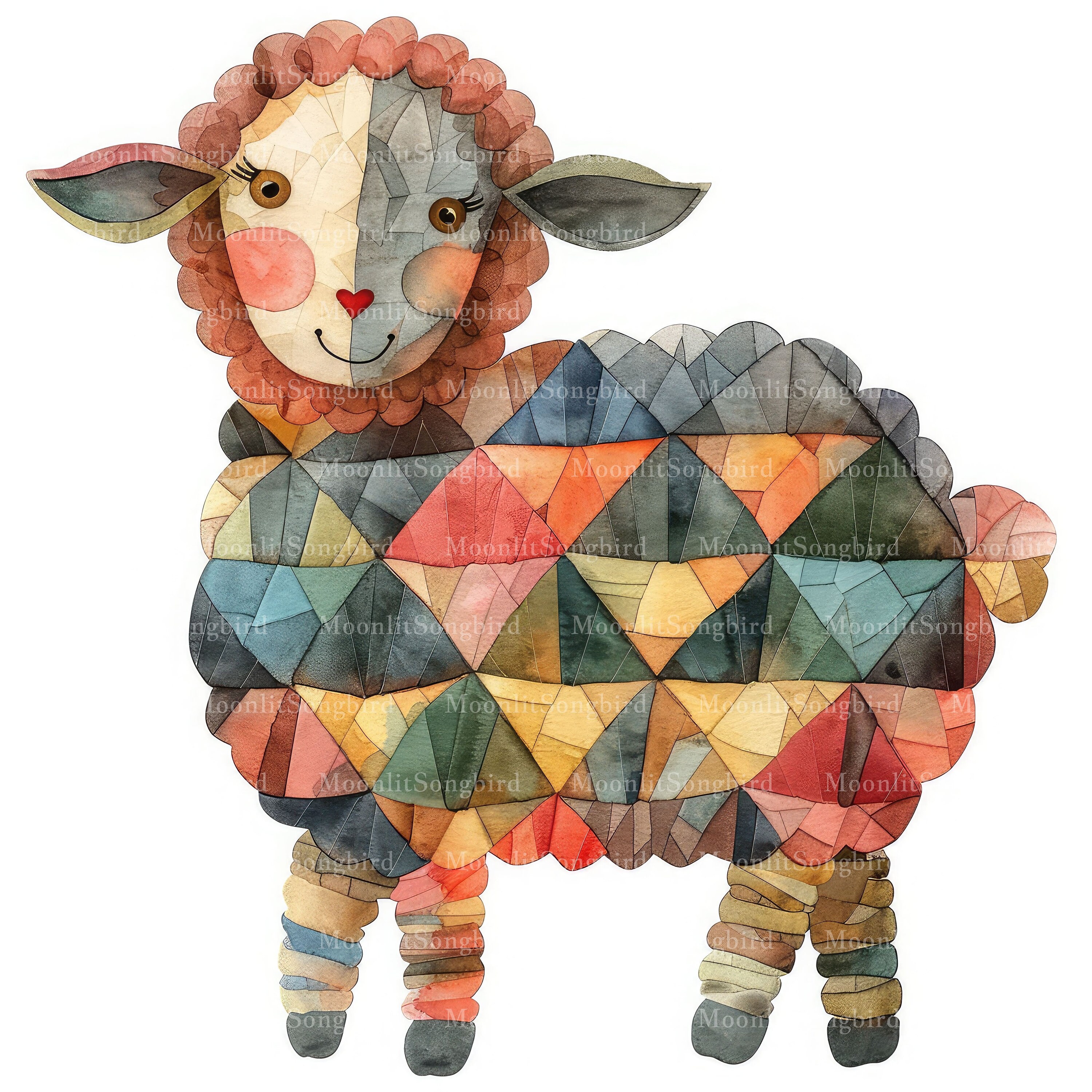 10 Patchwork Sheep Clipart (images Only!) Digital Download, Printable ...