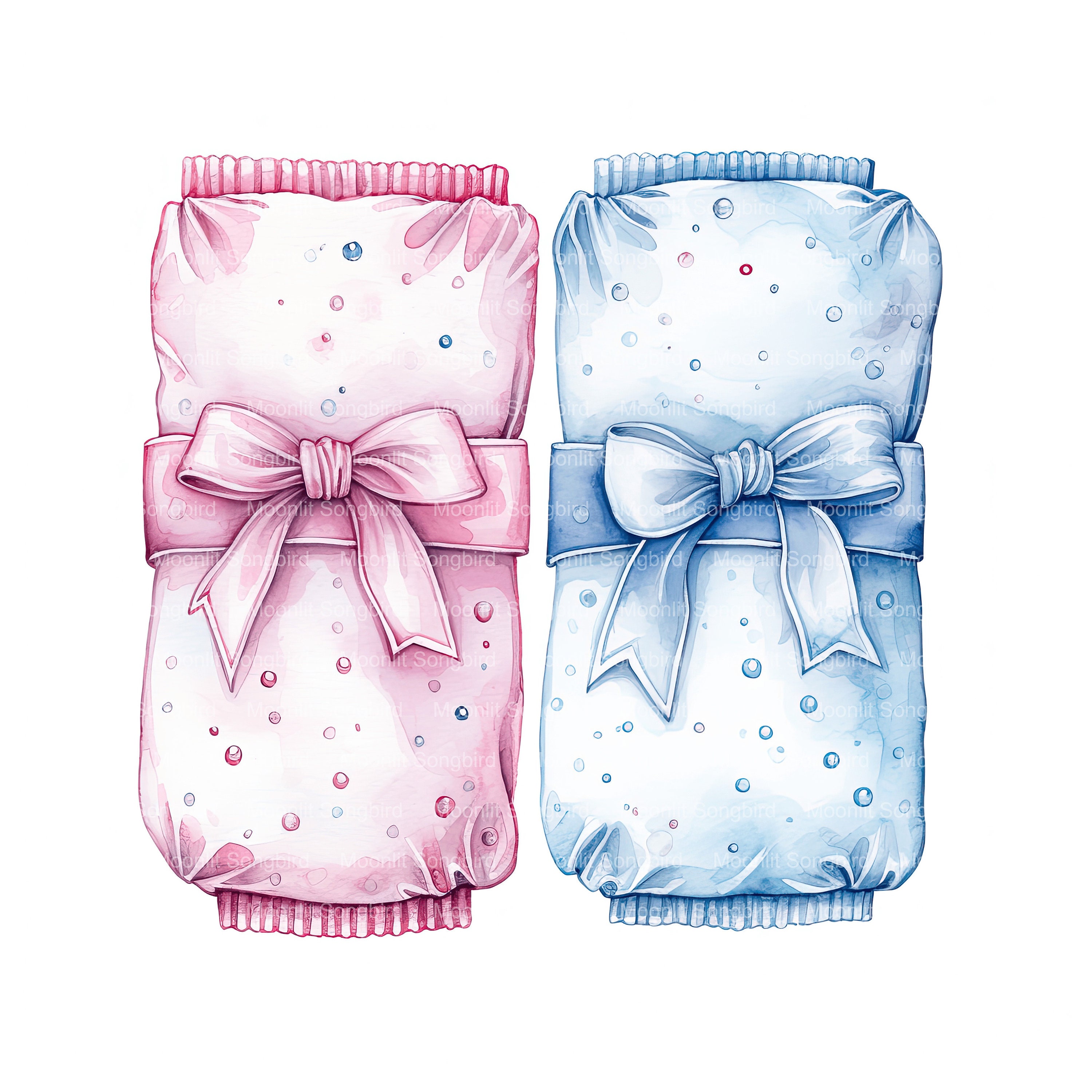 10 Gender Reveal Clipart, Digital Download, Printable Watercolor Baby ...