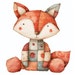16 Patchwork Fox Clipart, Digital Download, Printable Watercolor ...