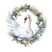 14 Christmas Swan Wreath Clipart, Digital Download, Cute Printable ...