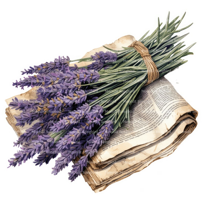 14 Dried Lavender Bundles Clipart, Digital Download, Printable ...