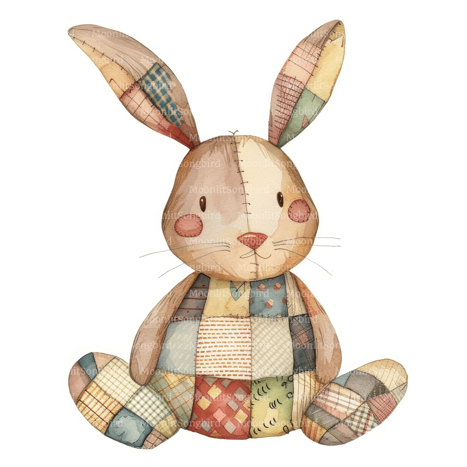 25 Patchwork Animals Clipart, Digital Download, Printable Watercolor ...