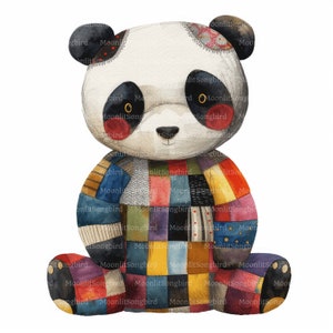 9 Patchwork Panda Clipart, Digital Download, Printable Watercolor ...