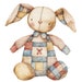 10 Patchwork Rabbit Clipart, Digital Download, Printable Watercolor ...