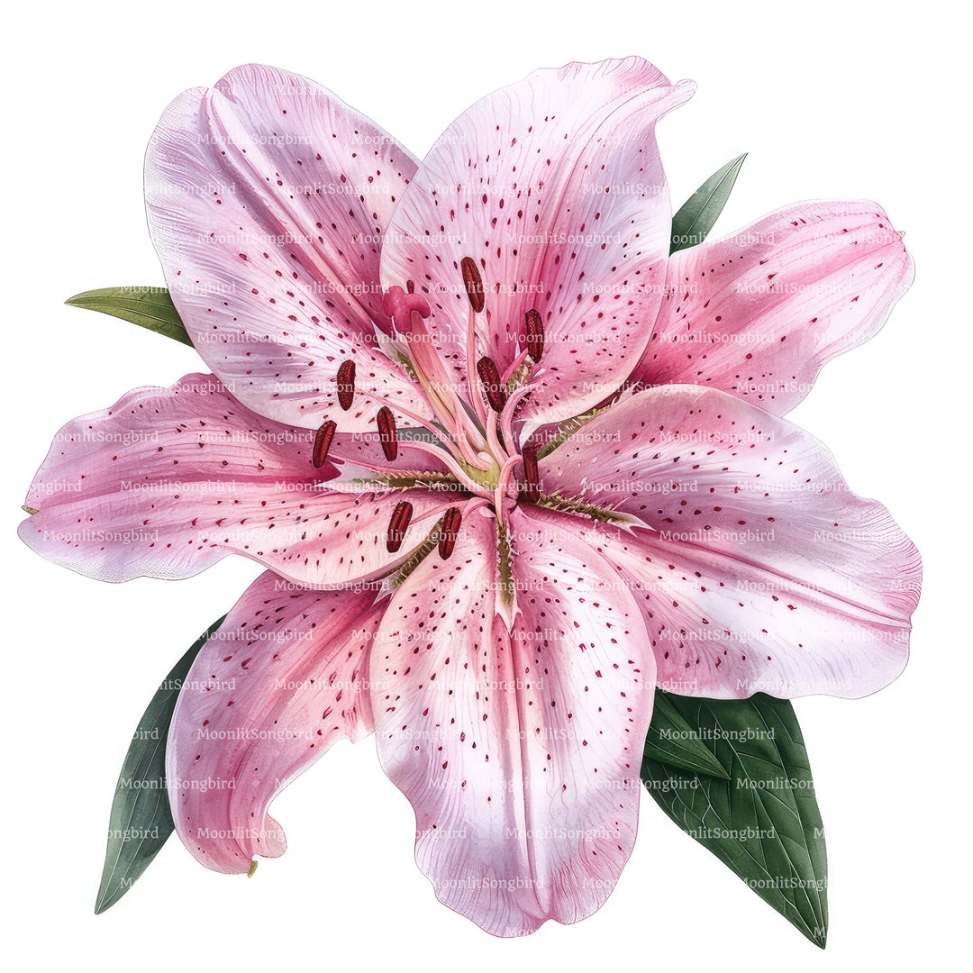 10 Stargazer Lily Clipart, Digital Download, Printable Watercolor ...