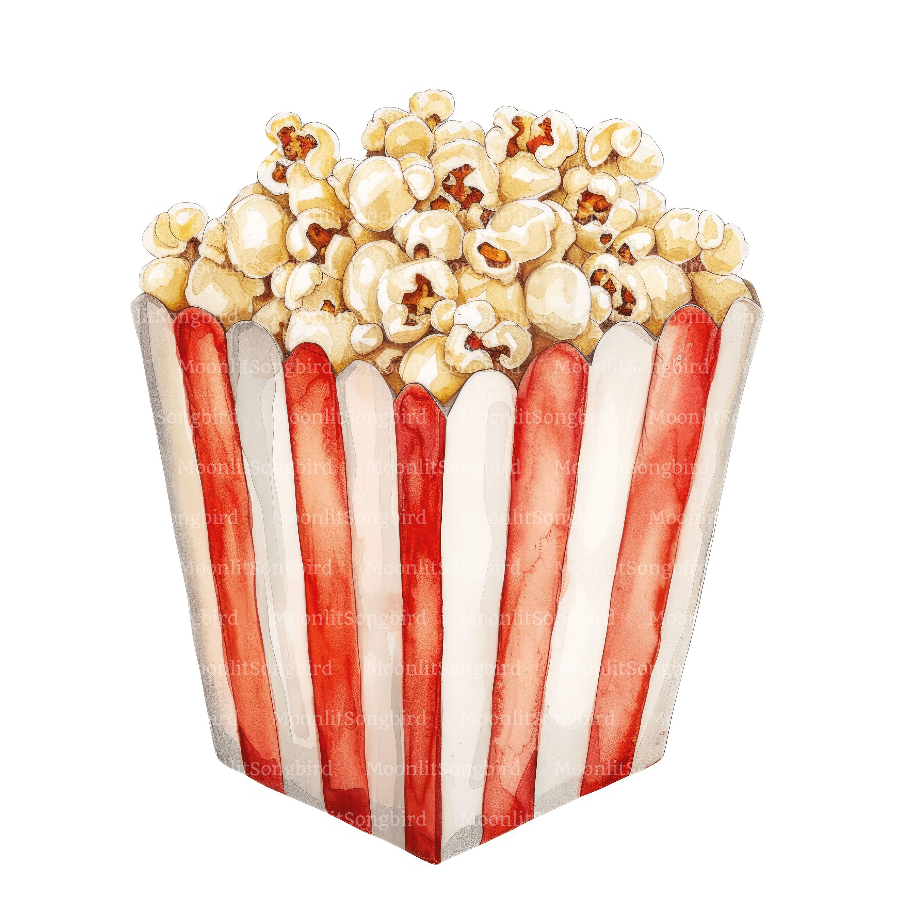 12 Popcorn Clipart, Digital Download, Printable Watercolor Clipart ...