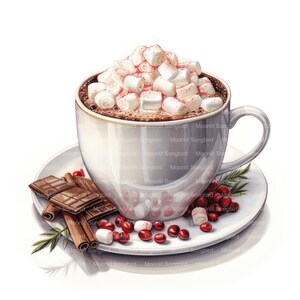 10 Hot Chocolate With Marshmallows Clipart, Digital Download, Printable ...