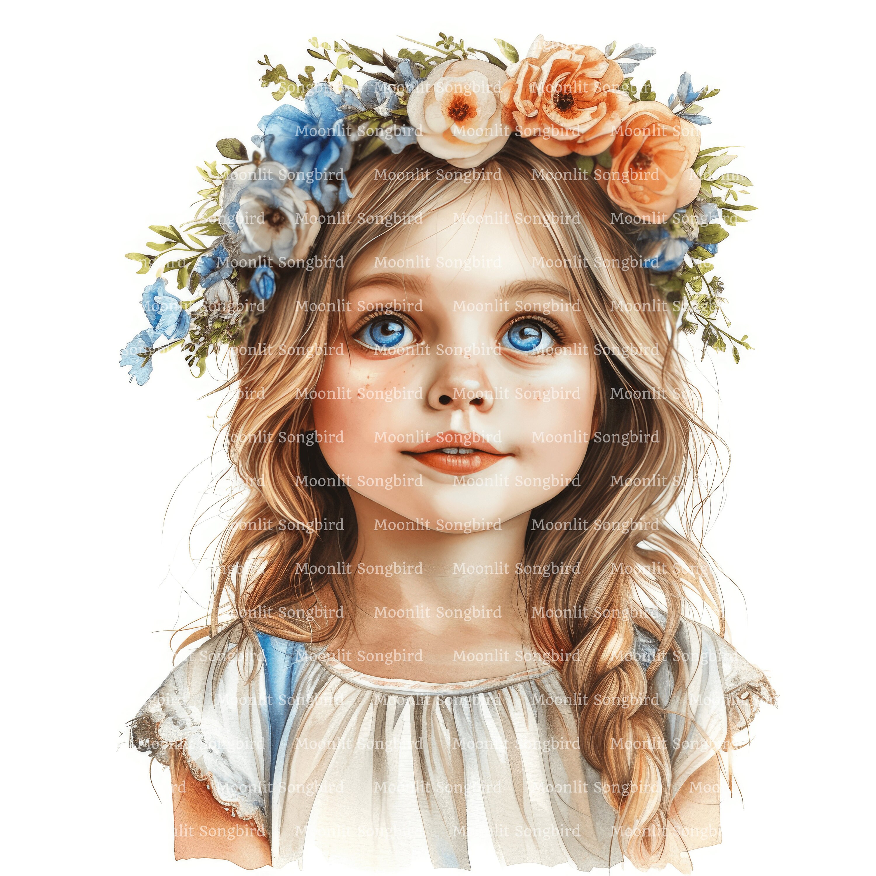 14 Girl With Flower Crown Clipart, Digital Download, Printable ...