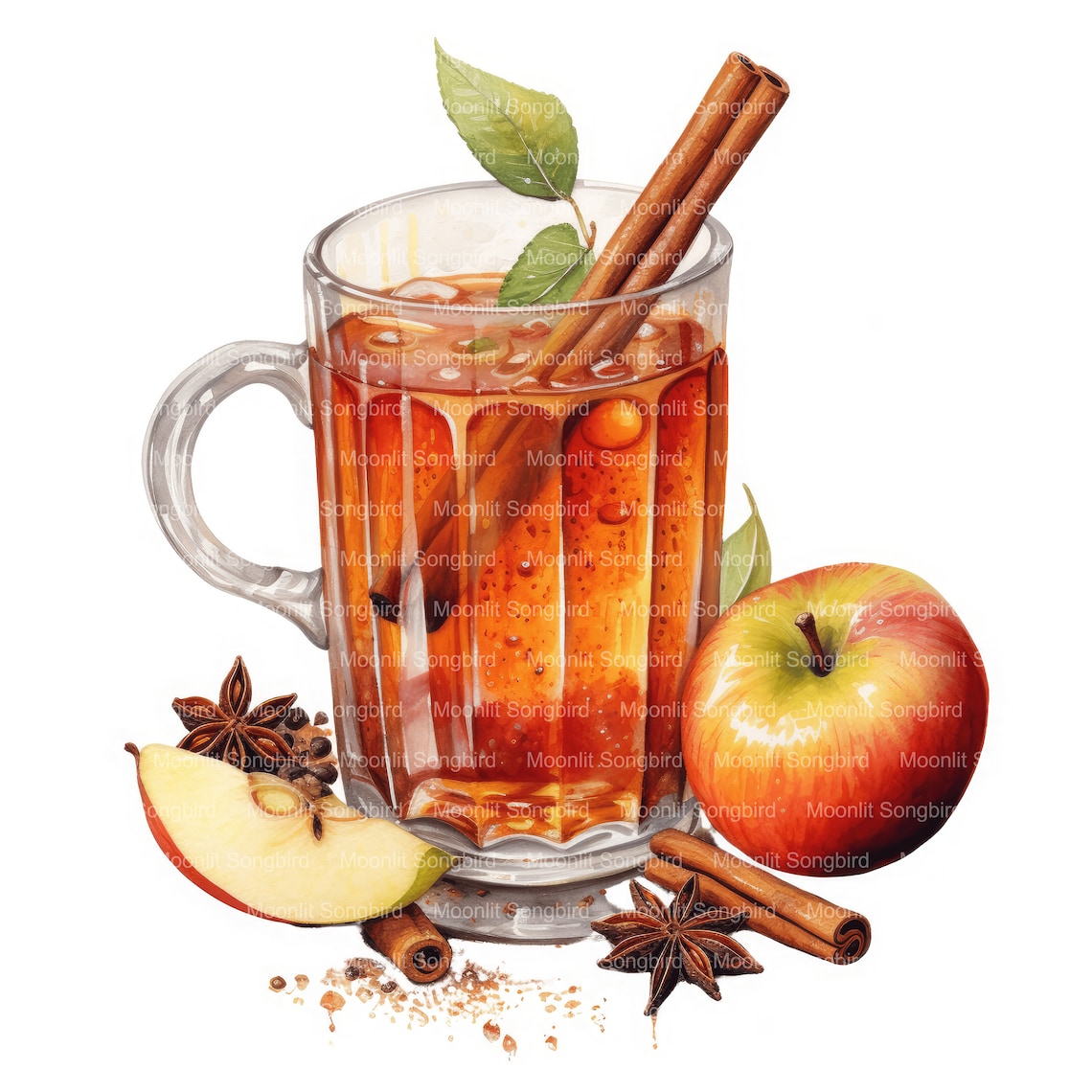 14 Hot Apple Cider Clipart, Digital Download, Printable Watercolor ...