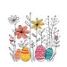 14 Easter Eggs Drawings Clipart, Digital Download, Printable Cute ...