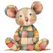10 Patchwork Mouse Clipart, Digital Download, Printable Watercolor ...
