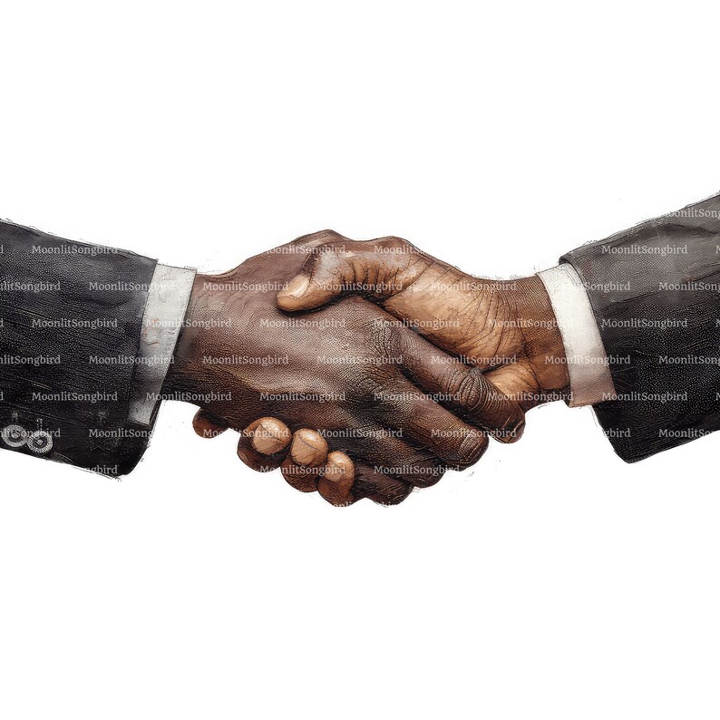 14 Business Handshake Clipart, Digital Download, Printable Watercolor ...