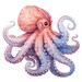8 Pastel Octopus Clipart, Digital Download, Printable Cute Watercolor ...
