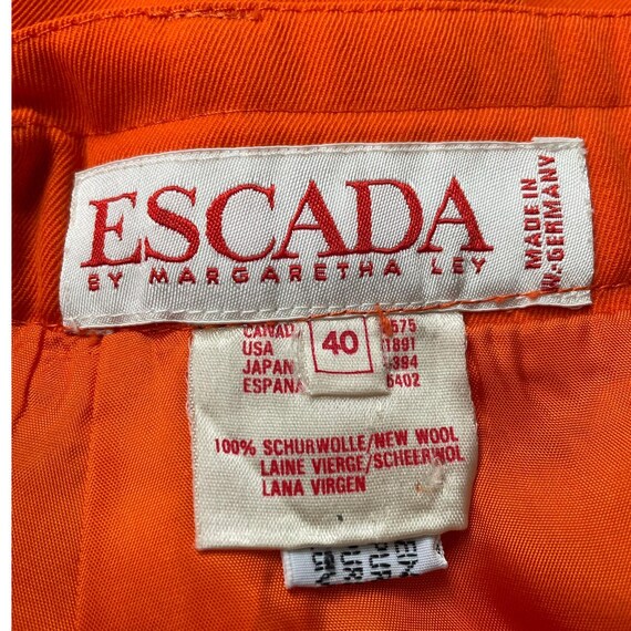 Vintage 80's Escada Orange Wool Knee Length Pencil Sk… - Gem