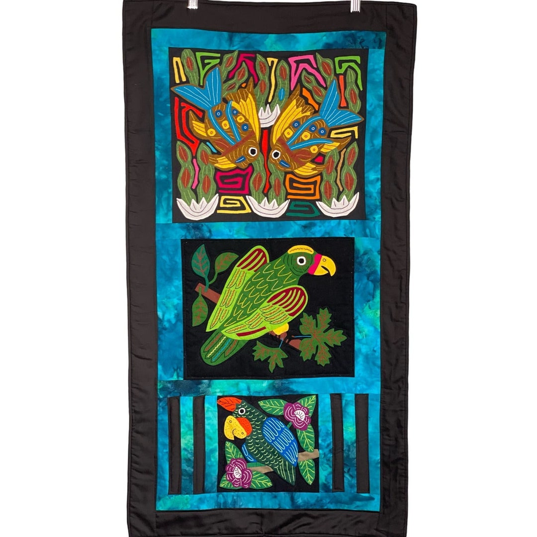 Indigenous Art Quilted Wall Hanging / Hand Made Mola Home Decor ...
