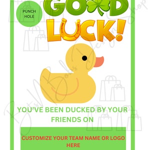 Editable You've Been Cheer Duck Tag, Cheerleader Good Luck Duck Treat ...
