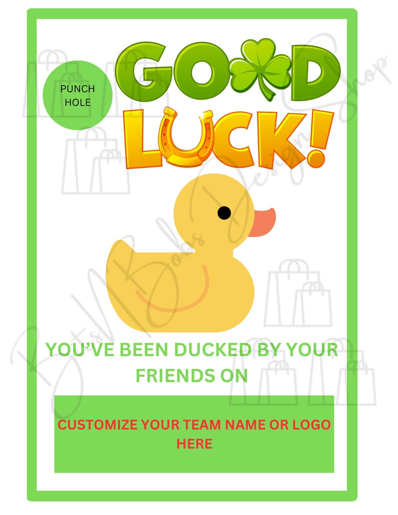 Editable You've Been Cheer Duck Tag, Cheerleader Good Luck Duck Treat ...