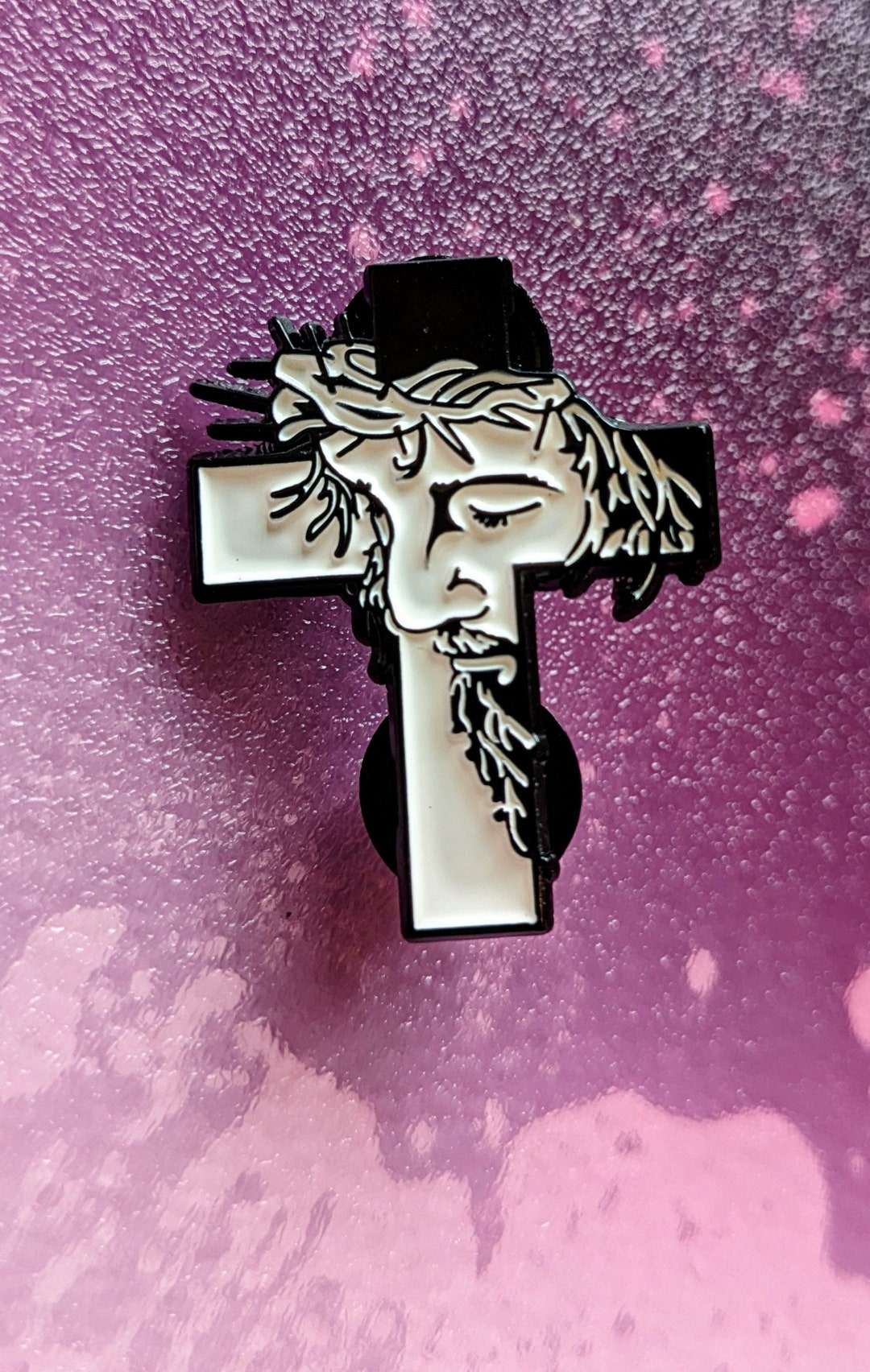Jesus Cross Design Enamel Pin - Etsy