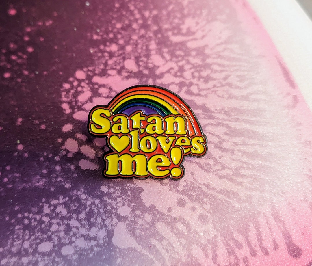 Satan Loves Me Enamel Pin - Etsy
