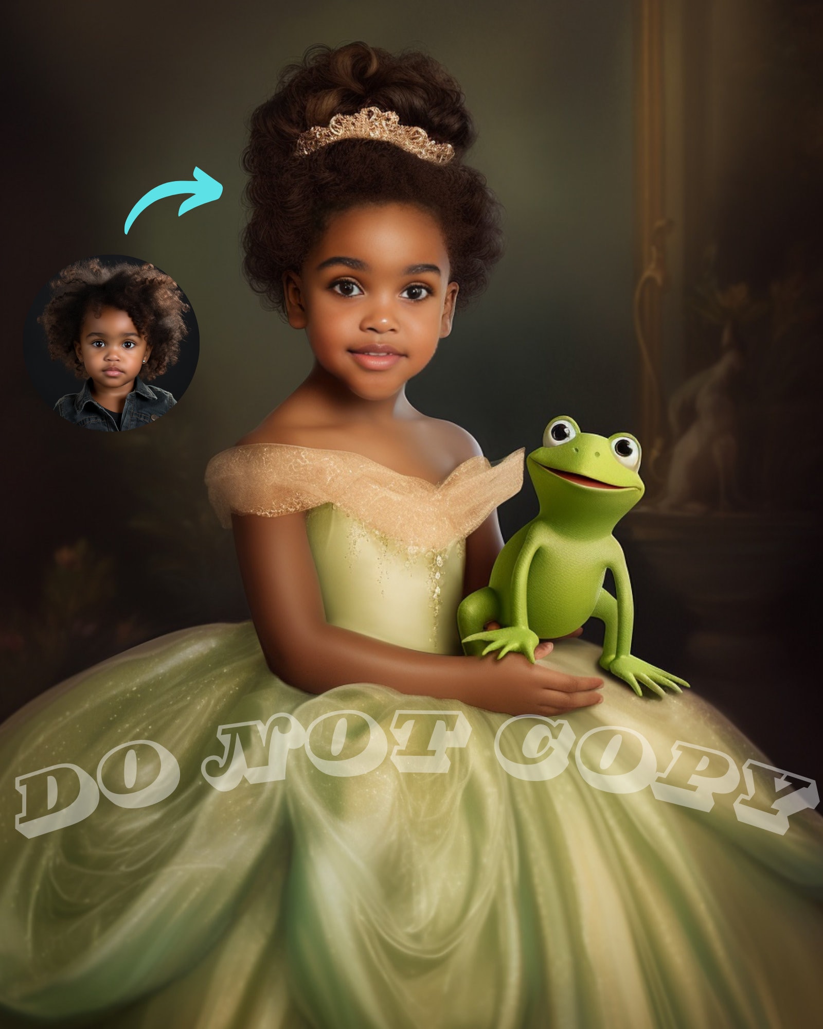 Personalized Princess Portrait From Photo Custom Princess Portrait Girl ...