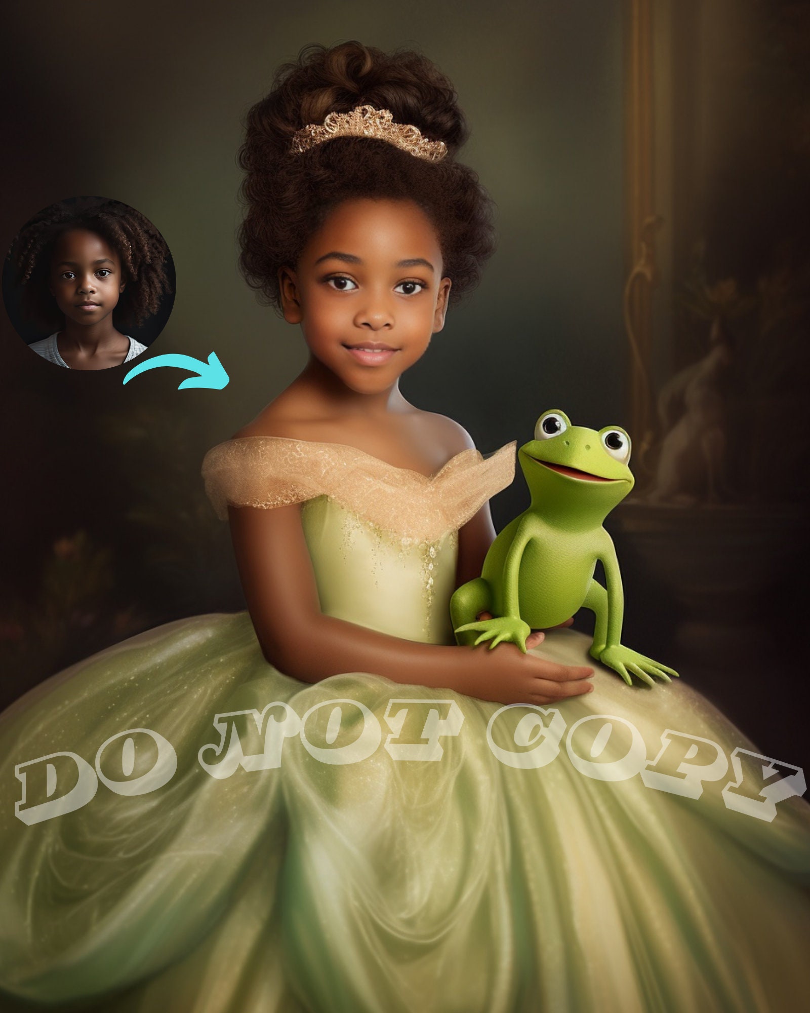 Personalized Princess Portrait From Photo Custom Princess Portrait Girl ...