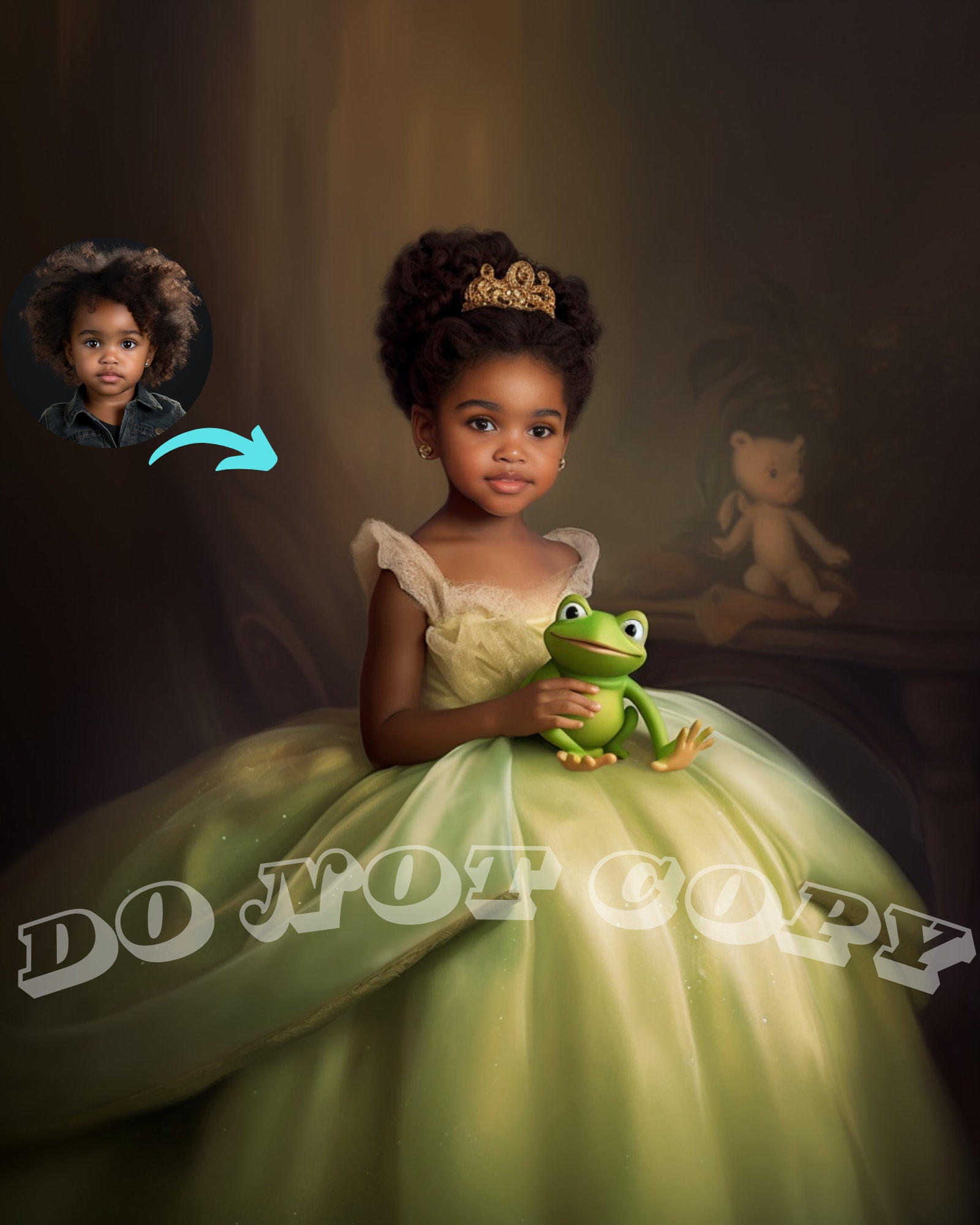 Personalized Princess Portrait From Photo Custom Princess Portrait Girl ...