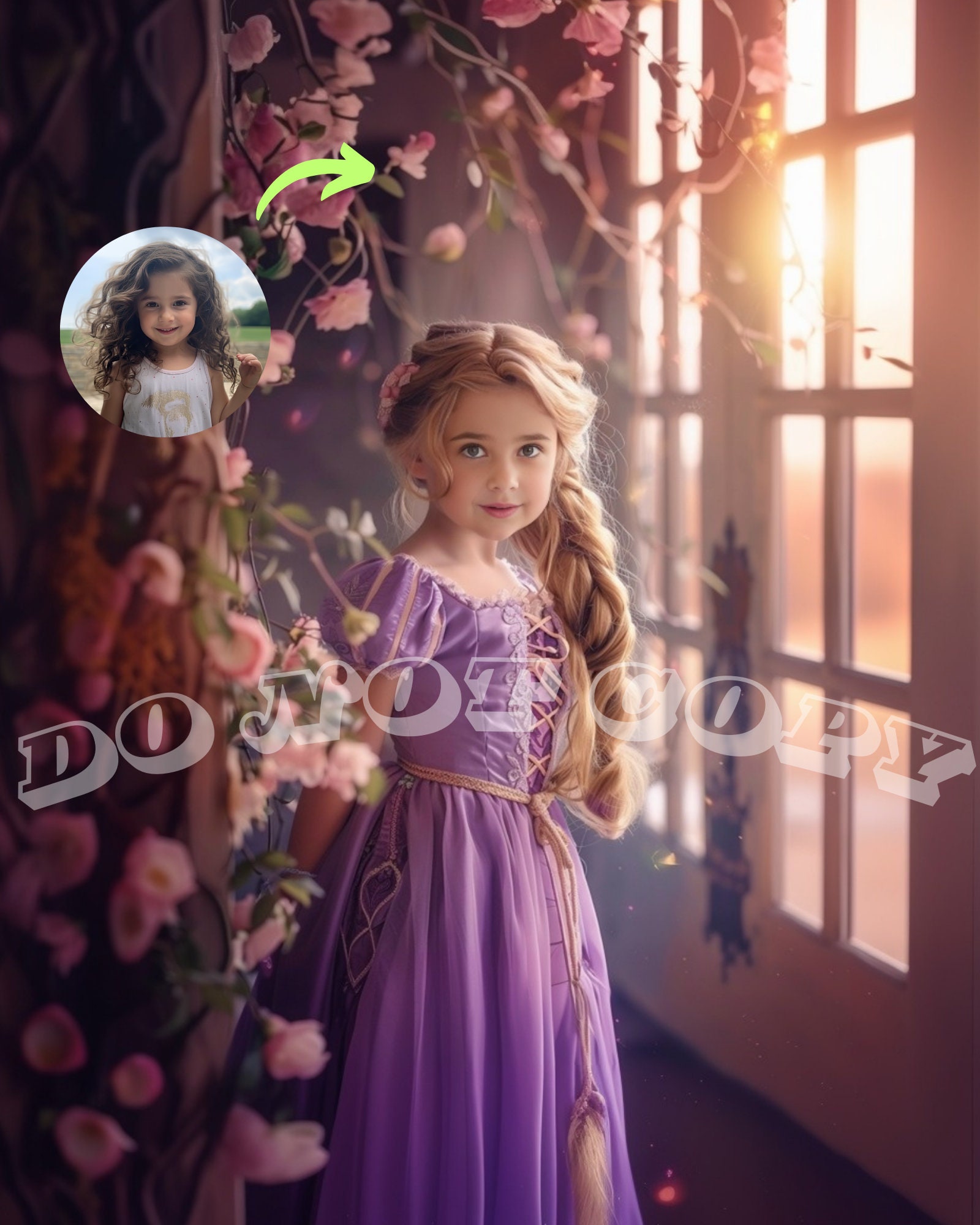 Custom Princess Portrait Princess Rapunzel Turn You Photo to Princess ...