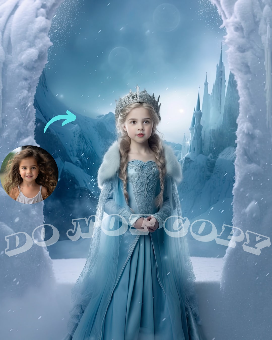 Custom Princess Portrait From Photo Princess Birthday Gift Royal ...