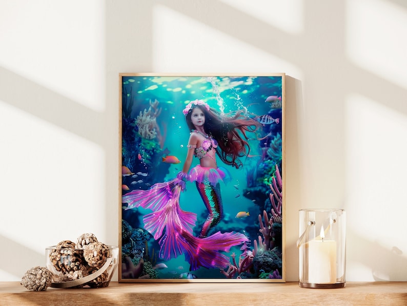 Custom Mermaid Portrait Custom Princess Portrait Turn You Photo to ...