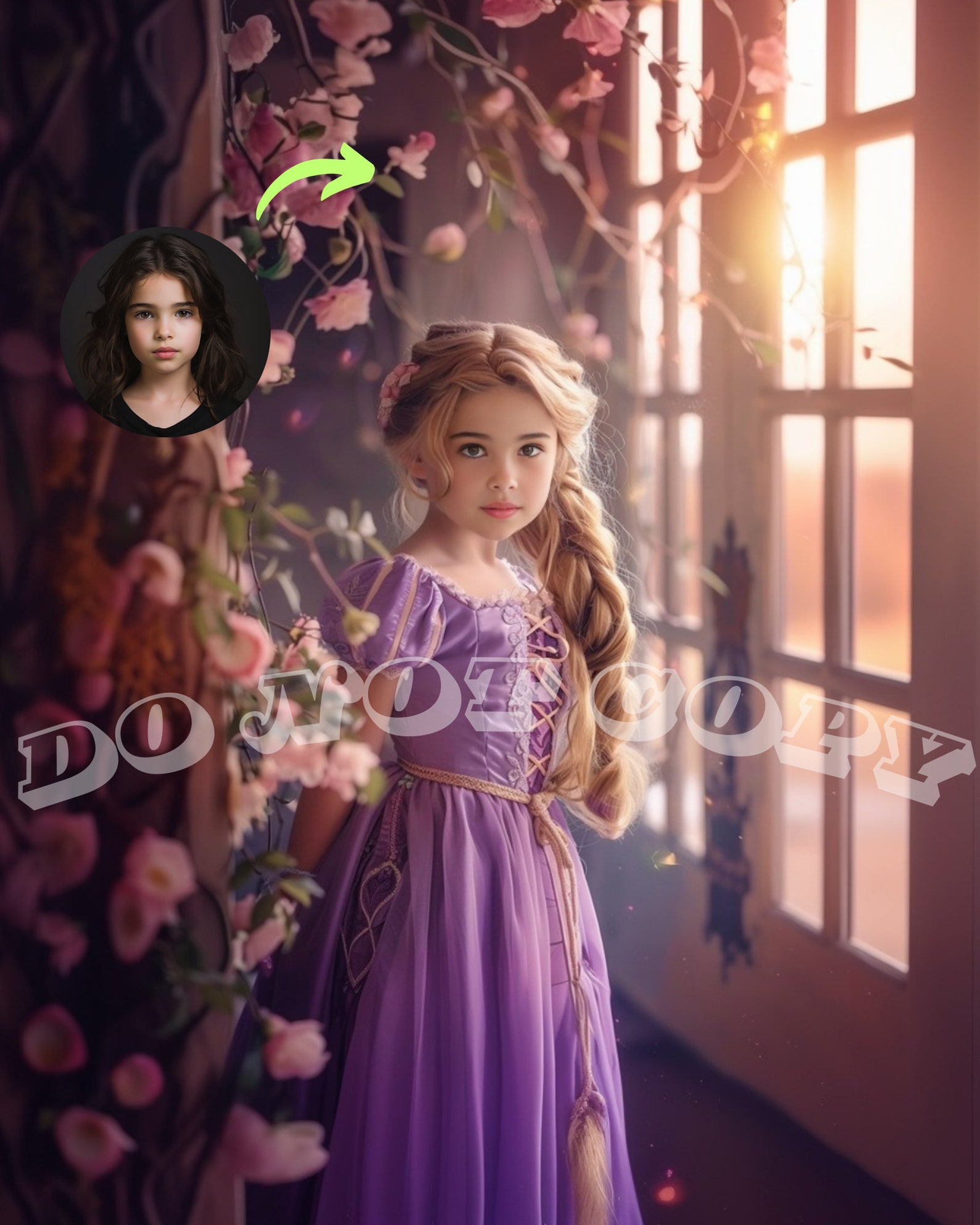 Custom Princess Portrait Princess Rapunzel Turn You Photo to Princess ...