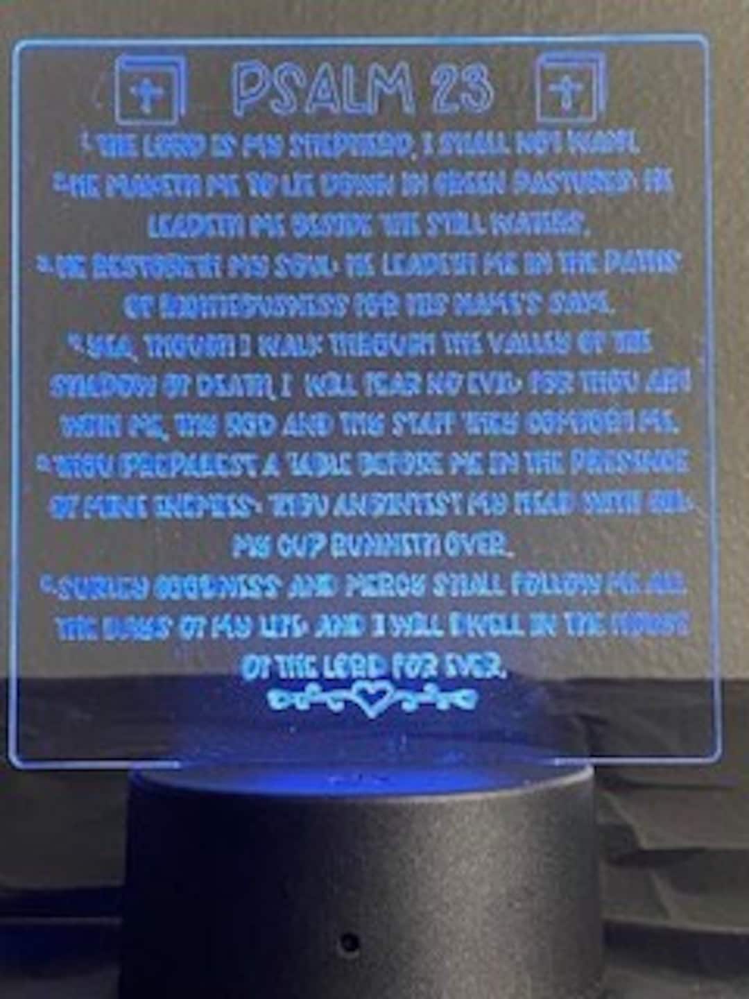 Psalm 23 Bible Verse Acrylic Lights Bible LED Prayer LED LED Lights ...