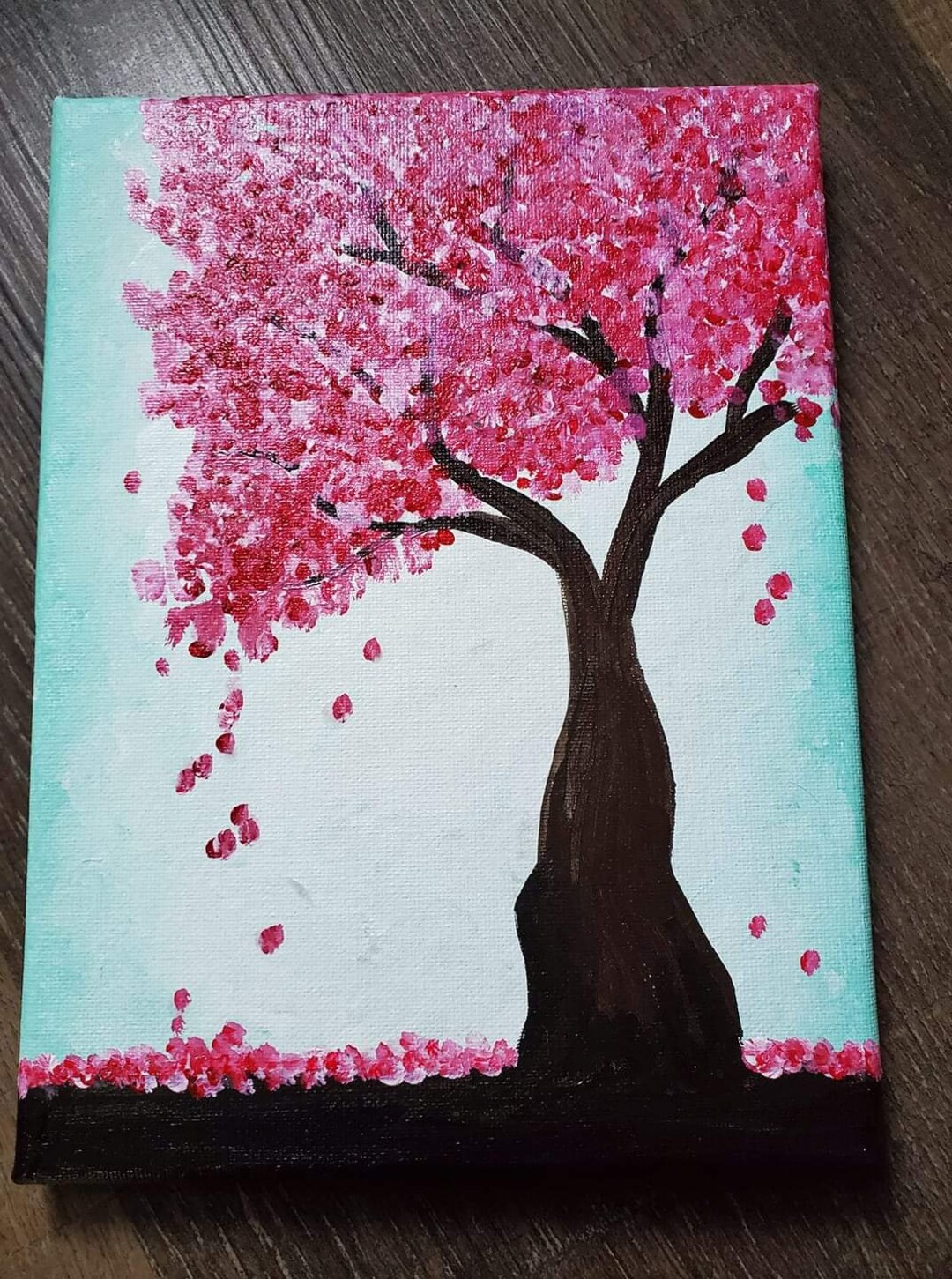 Cherry Blossoms Tree Painting, Wall Decor, Pink - Etsy