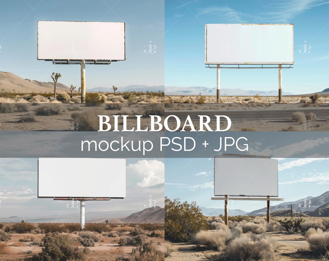 Billboard Mockup Bundle, Advertising Billboard Mockup, Banner Mockup ...