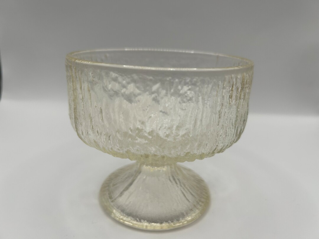 Midcentury Modern. Indiana Glass Crystal Ice Low Footed Bowl - Etsy