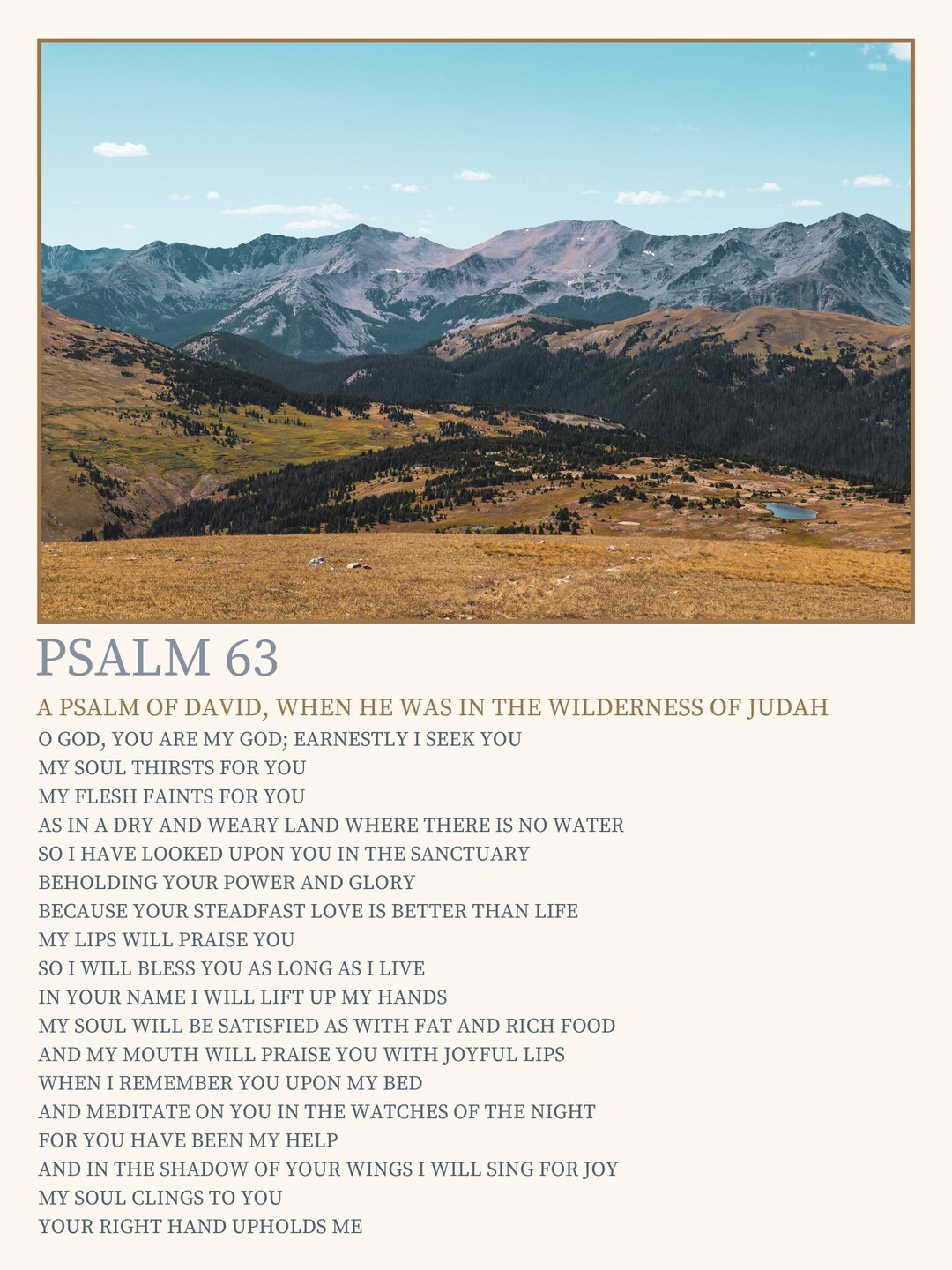 Psalm 63 - Nature Poster - Colorado Rockies - Etsy