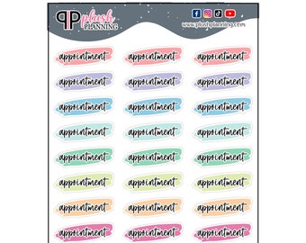 Meeting Script Watercolor Swatches Planner Stickers, Fancy Planner Stickers, Functional Planner ...