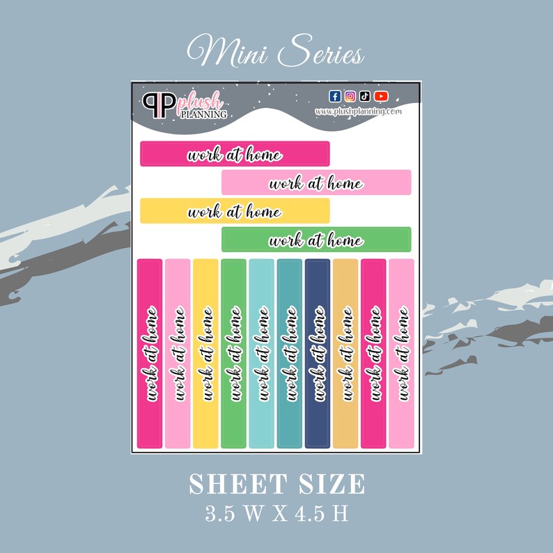 Work at Home Label Block Planner Stickers Emily Ley Simplified Colors ...